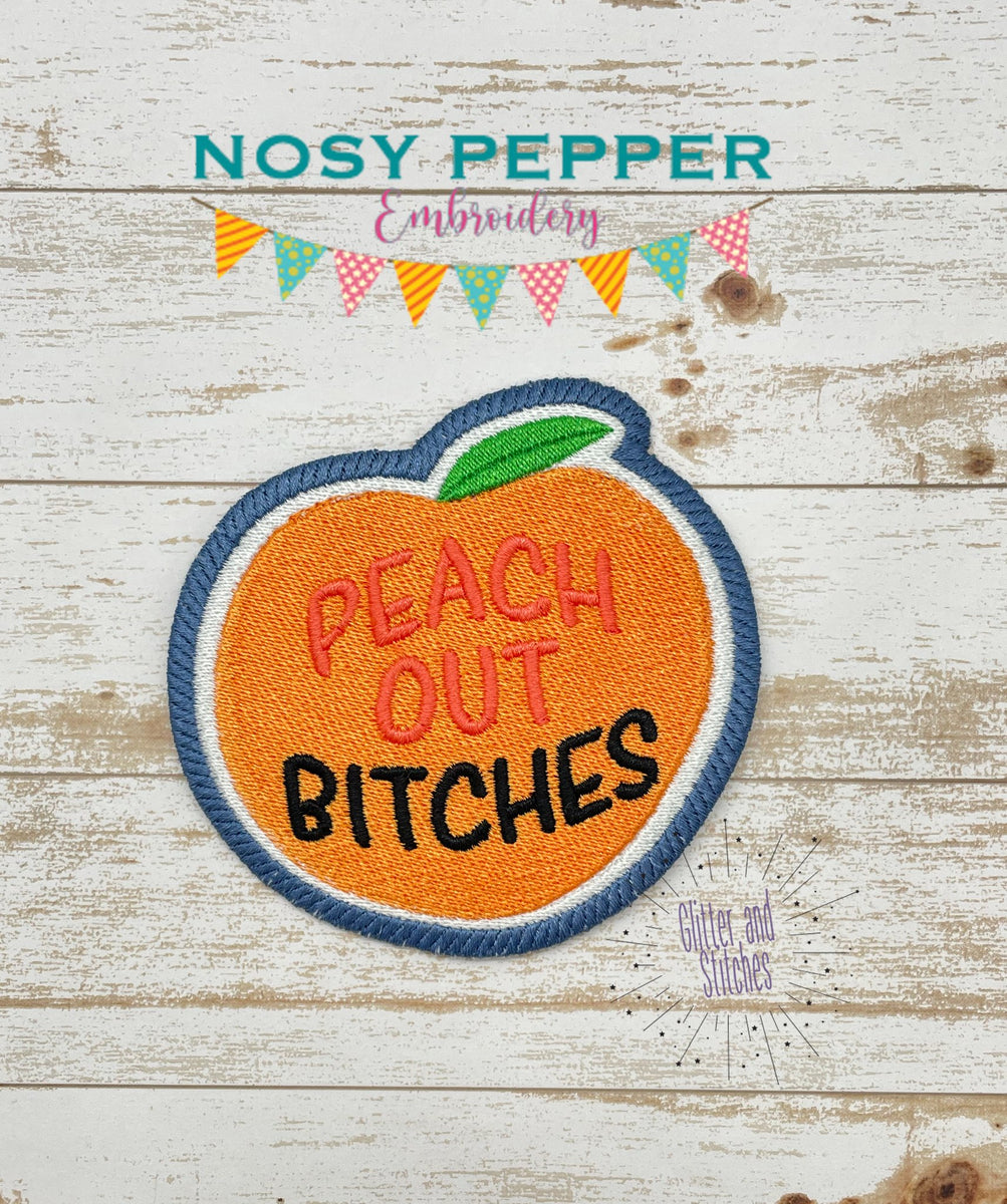 Peach Out Patch (2 versions included) machine embroidery design DIGITA ...