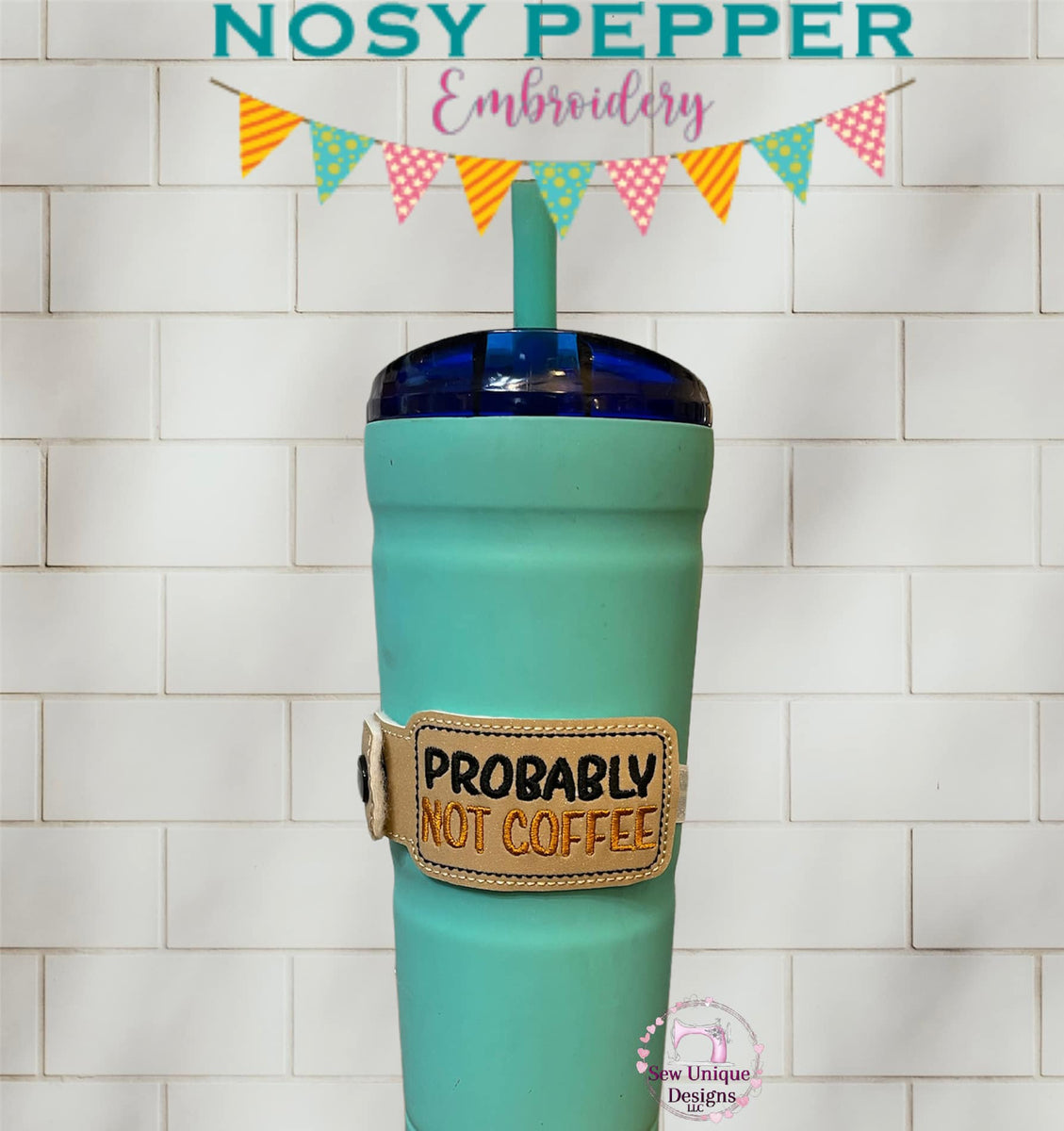 Probably not coffee bottle band machine embroidery design (DIGITAL DOW ...