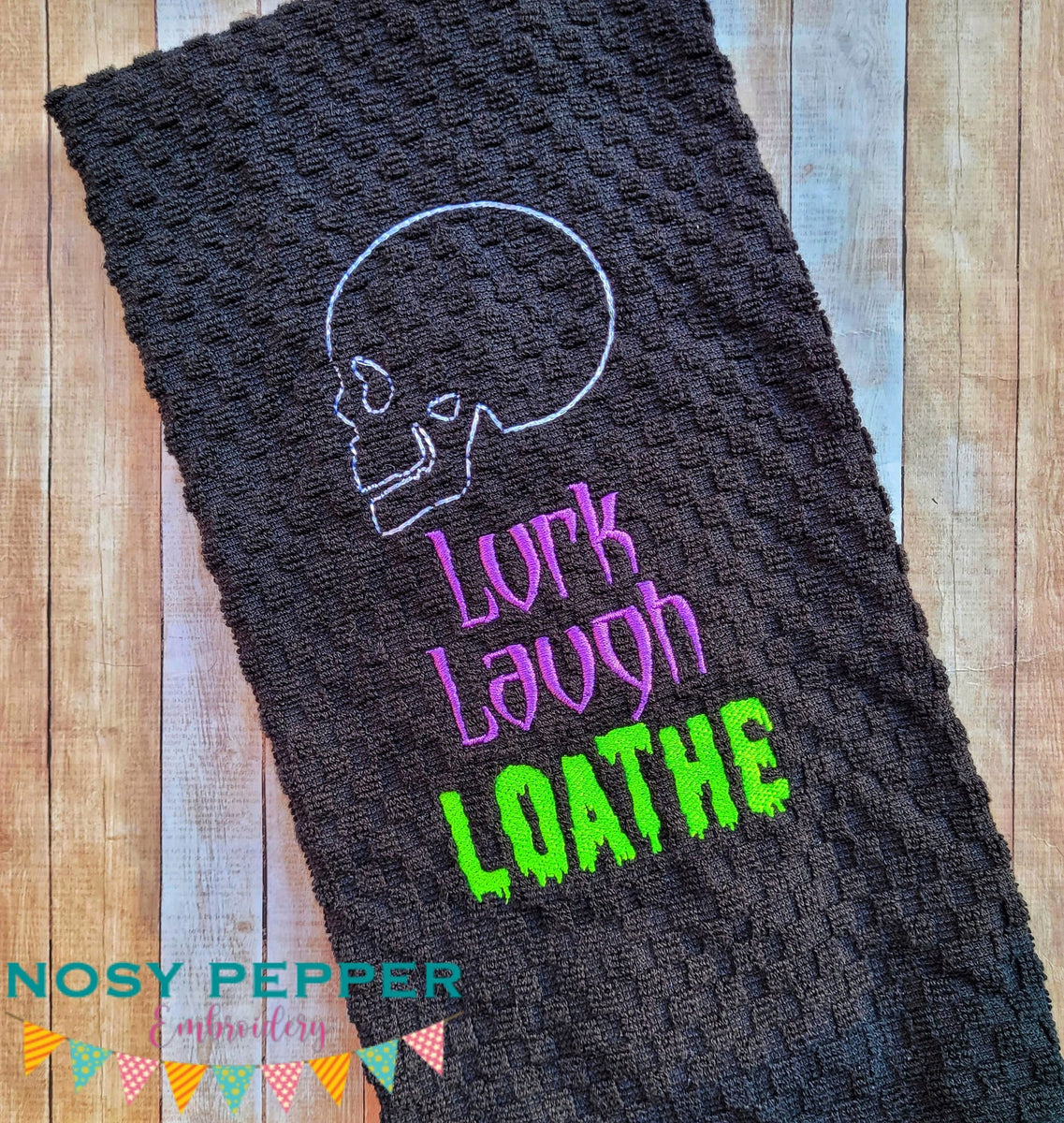 Lurk Laugh Loathe machine embroidery design (4 sizes included) DIGITAL ...