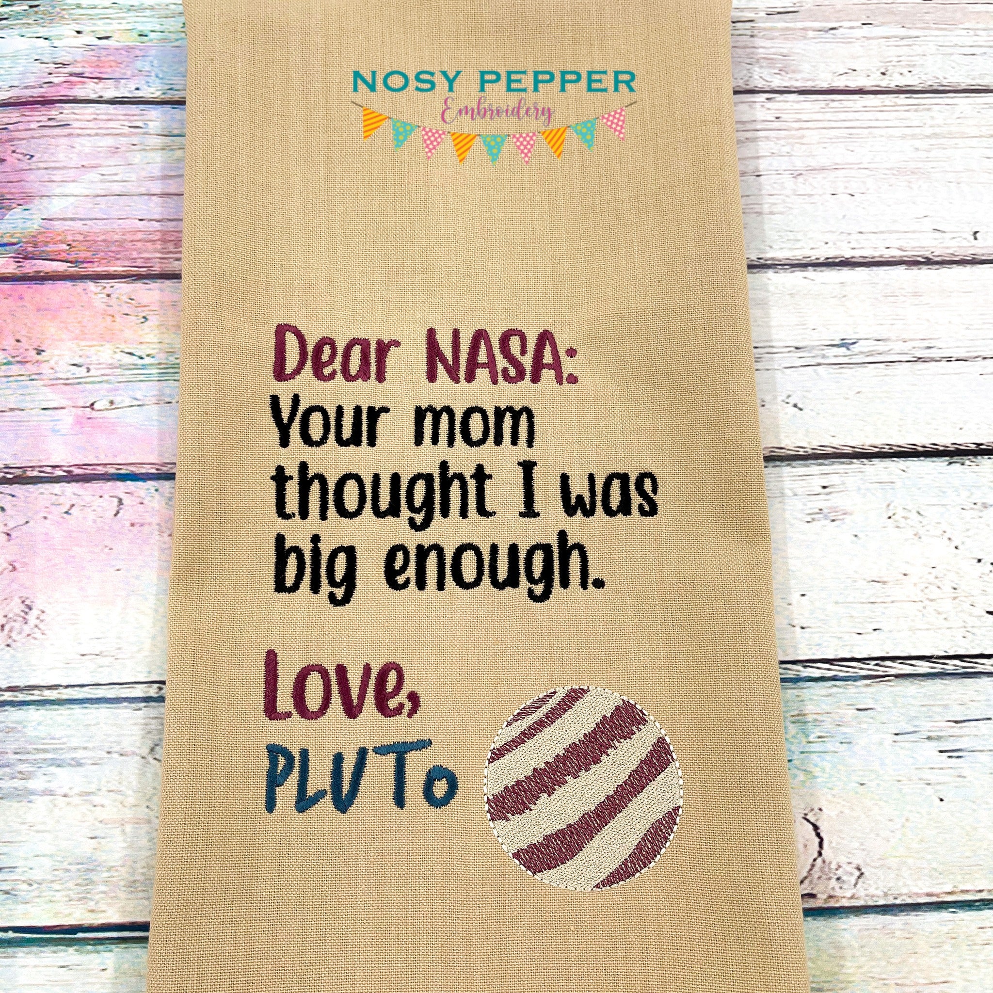 Dear NASA sketchy machine embroidery design (4 sizes included) DIGITAL – Nosy Pepper Patterns