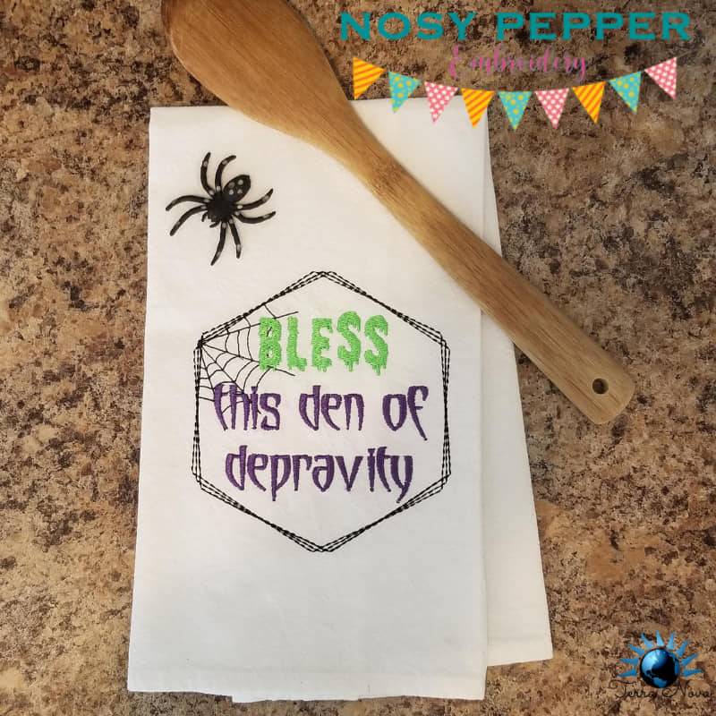 Bless This Den Of Depravity machine embroidery design (4 sizes include ...