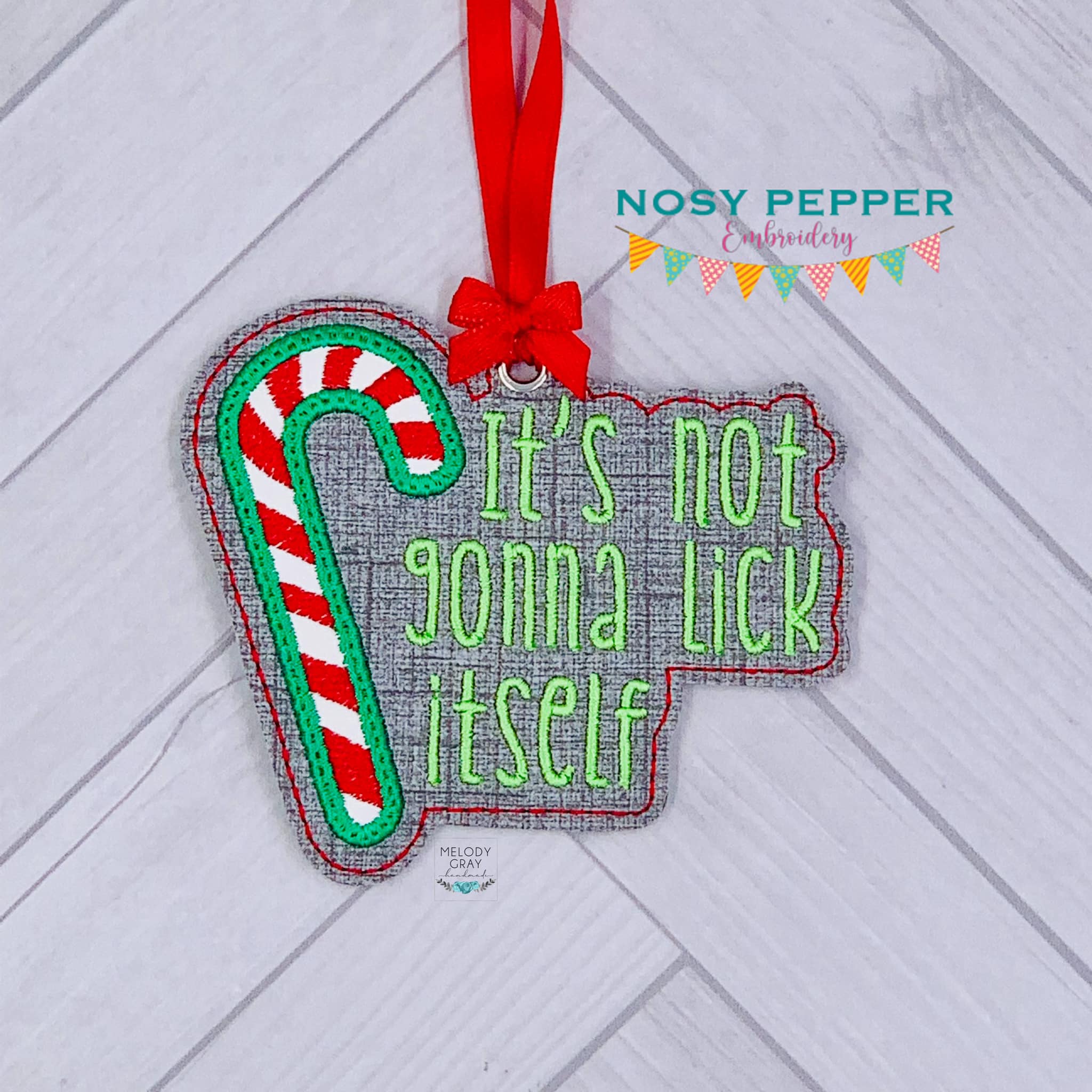 It's Not Going To Lick Itself Applique Ornament machine embroidery des ...