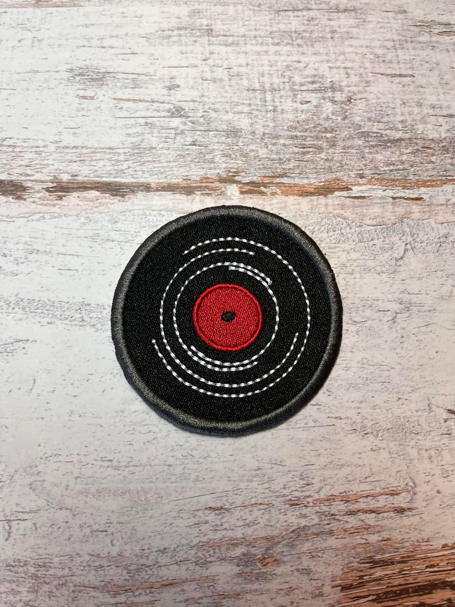 Record Patch (2 sizes included) machine embroidery design DIGITAL DOWN ...