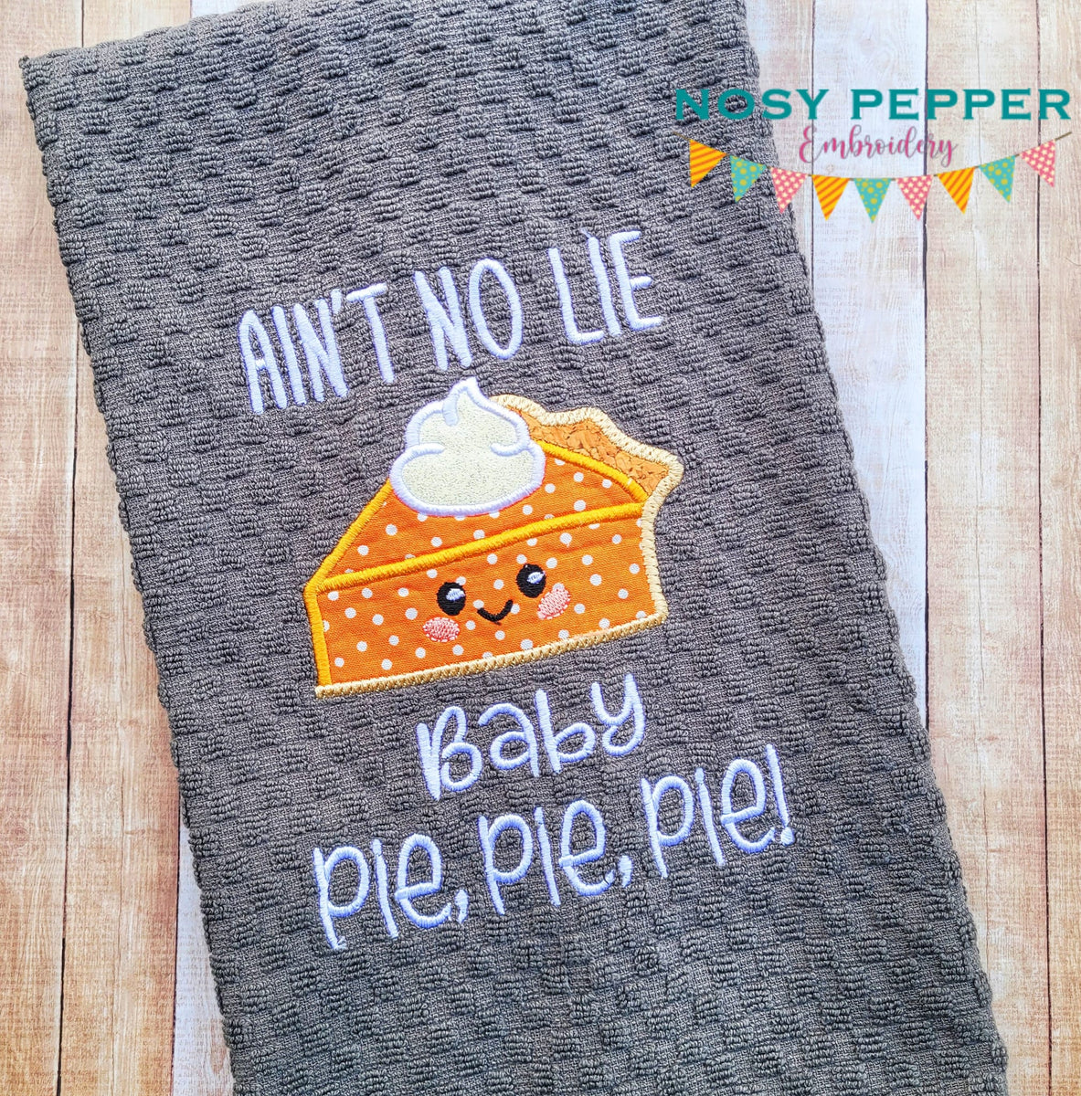 Pie Pie Pie machine embroidery design (4 sizes and 2 versions included ...