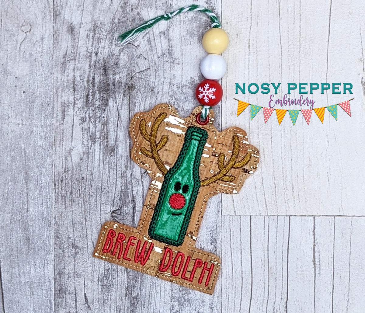 Brew Dolph applique ornament 4x4 machine embroidery design DIGITAL DOW ...