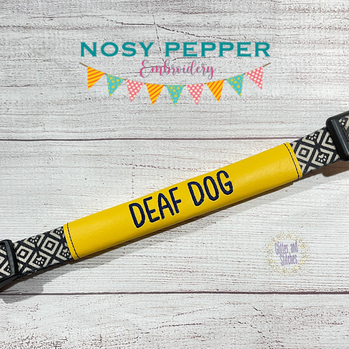 Deaf Dog Collar Wrap machine embroidery design 3 sizes included DIGITA ...