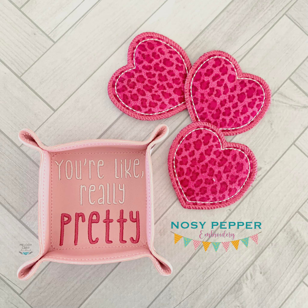 You're Really Pretty Wipe and tray Set machine embroidery design (2 si ...