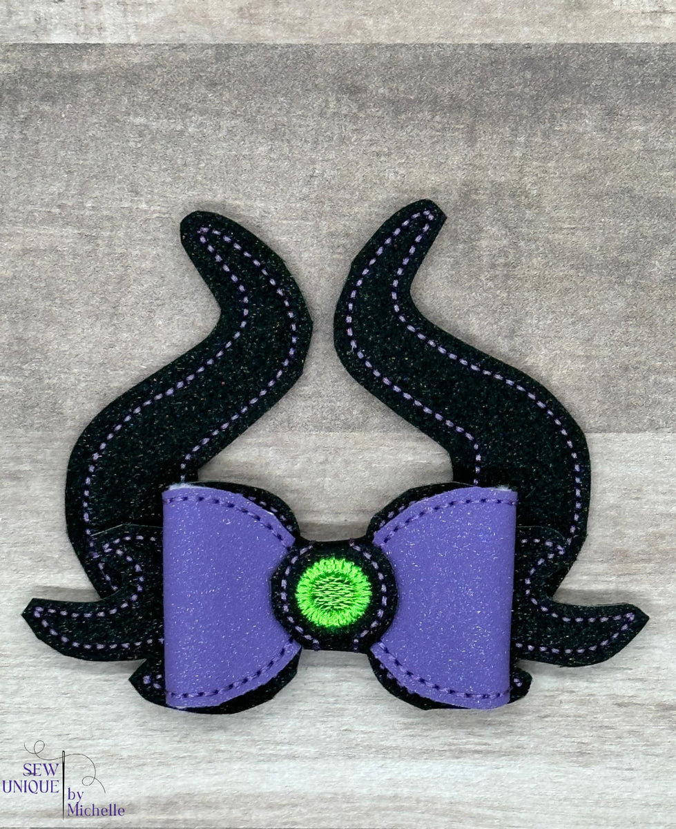 Evil Mal ITH Bow (2 hoop sizes included) machine embroidery design DIG ...