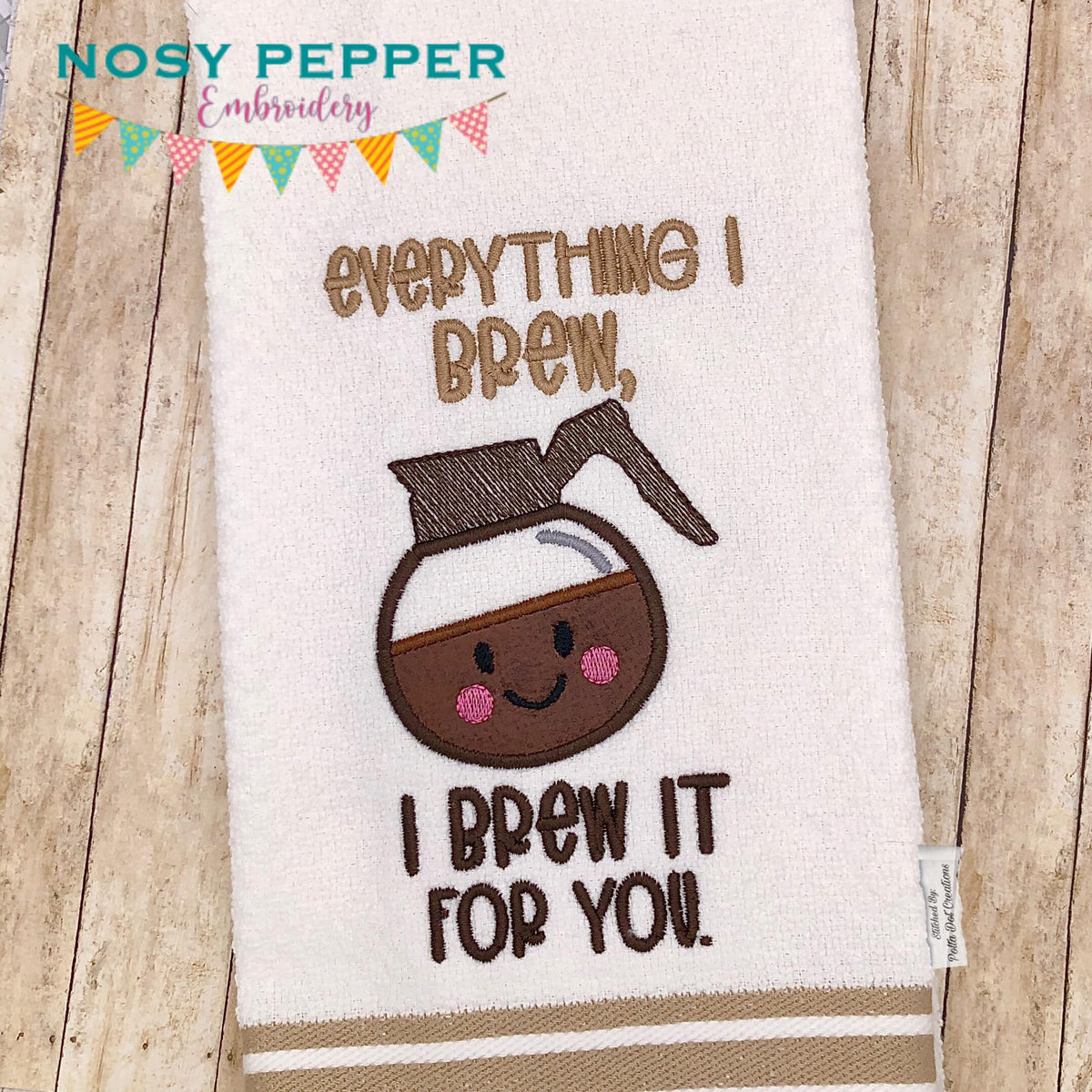 Everything I Brew Applique machine embroidery design (4 sizes included ...
