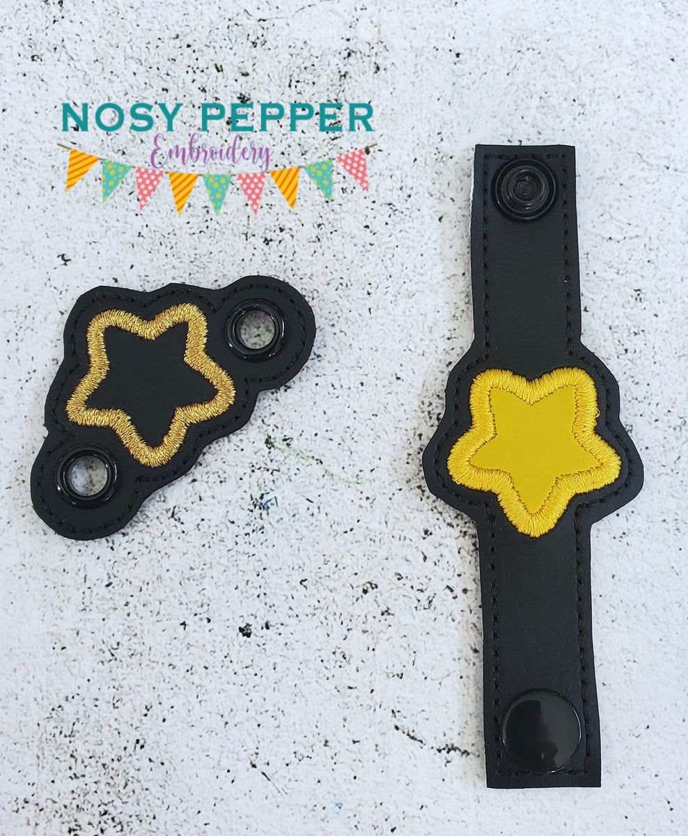 Star Shoe Charm applique machine embroidery design (3 versions include ...