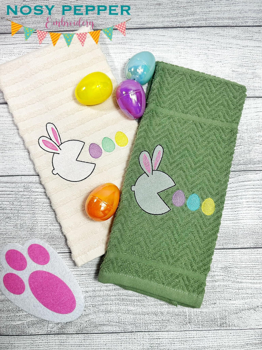 Pac-Bunny embroidery design (5 sizes included) DIGITAL DOWNLOAD – Nosy ...