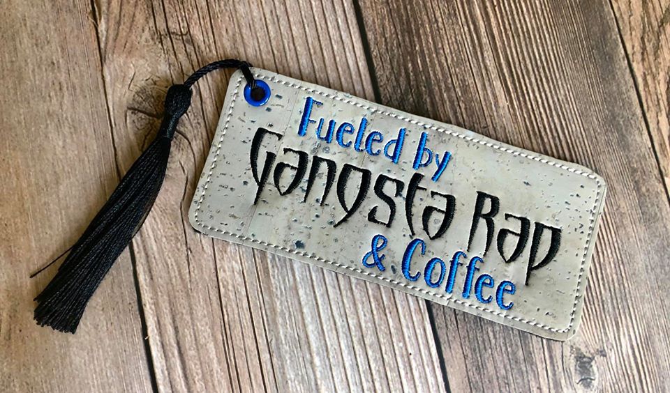 Gangsta Rap & Coffee Bookmark/bag tag/ornament machine embroidery desi ...