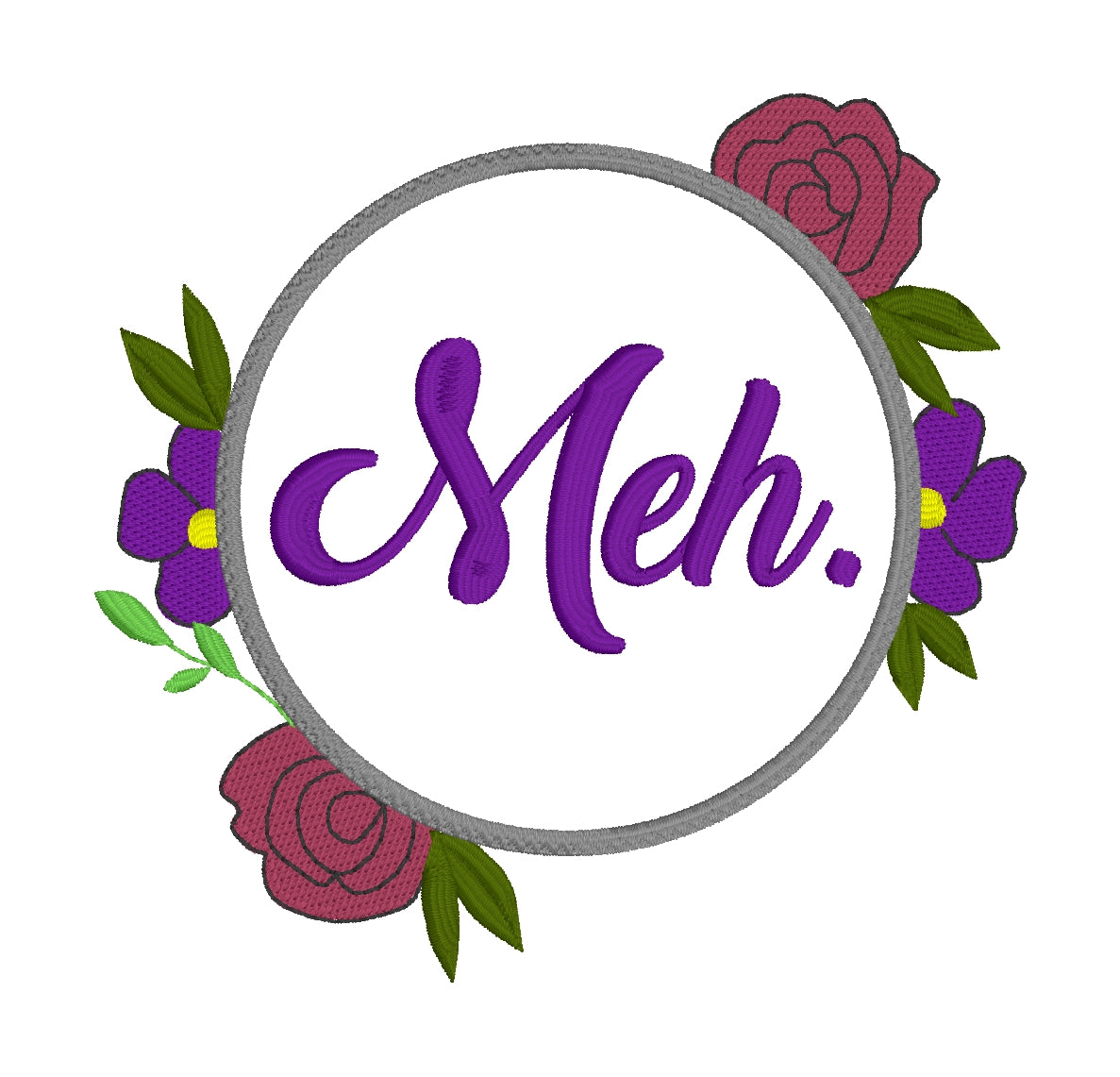 Meh machine embroidery design (5 sizes included) DIGITAL DOWNLOAD ...