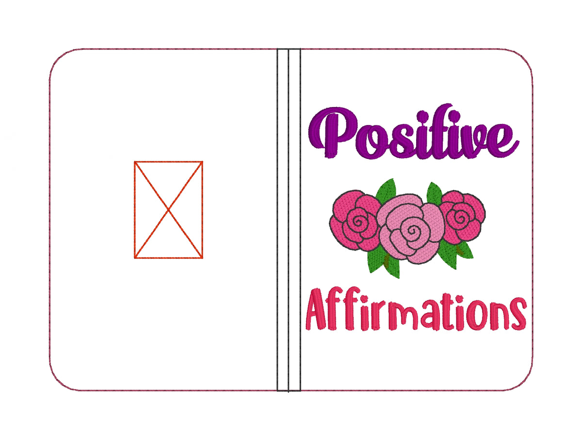 Positive Affirmations Notebook cover (2 sizes available) machine embro ...