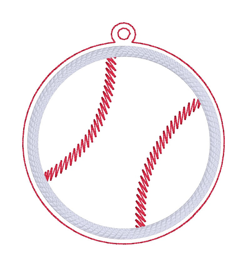 Baseball/Softball Applique bookmark/bag tag/ornament machine embroider ...