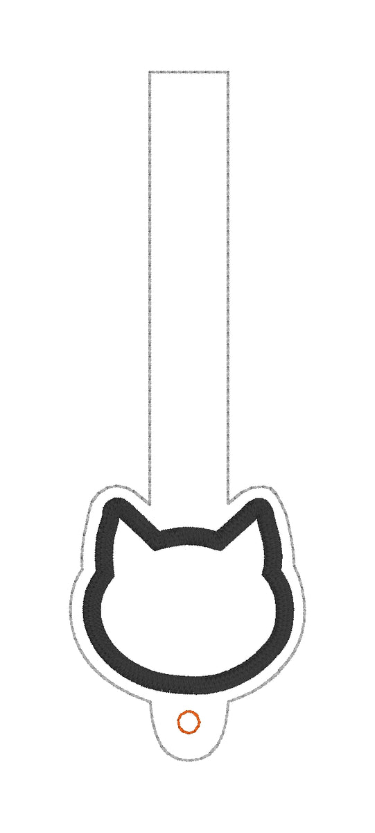 Cat applique Wallet tab (2 sizes included) machine embroidery design D ...