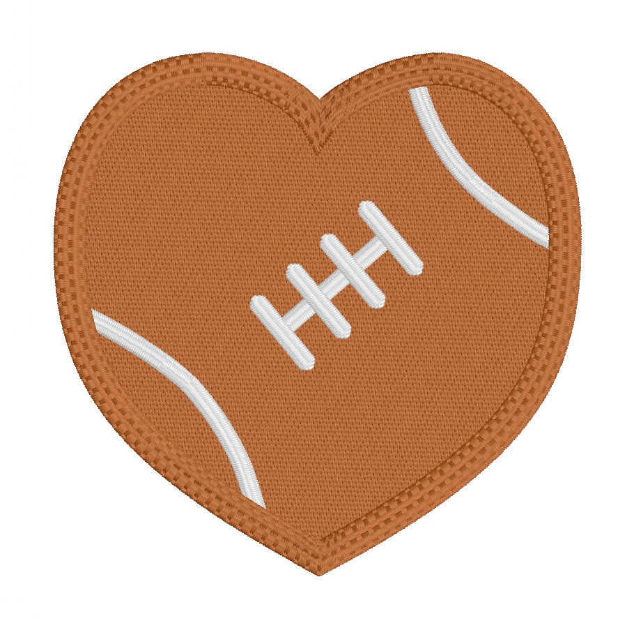 Football Heart Patch machine embroidery file(2 sizes included) DIGITAL ...