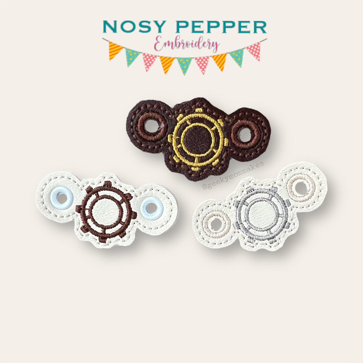 Gear Shoe Charm machine embroidery design (3 versions included) DIGITA ...