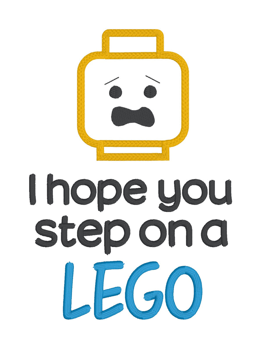 I Hope You Step On A Block applique machine embroidery design (4 sizes ...