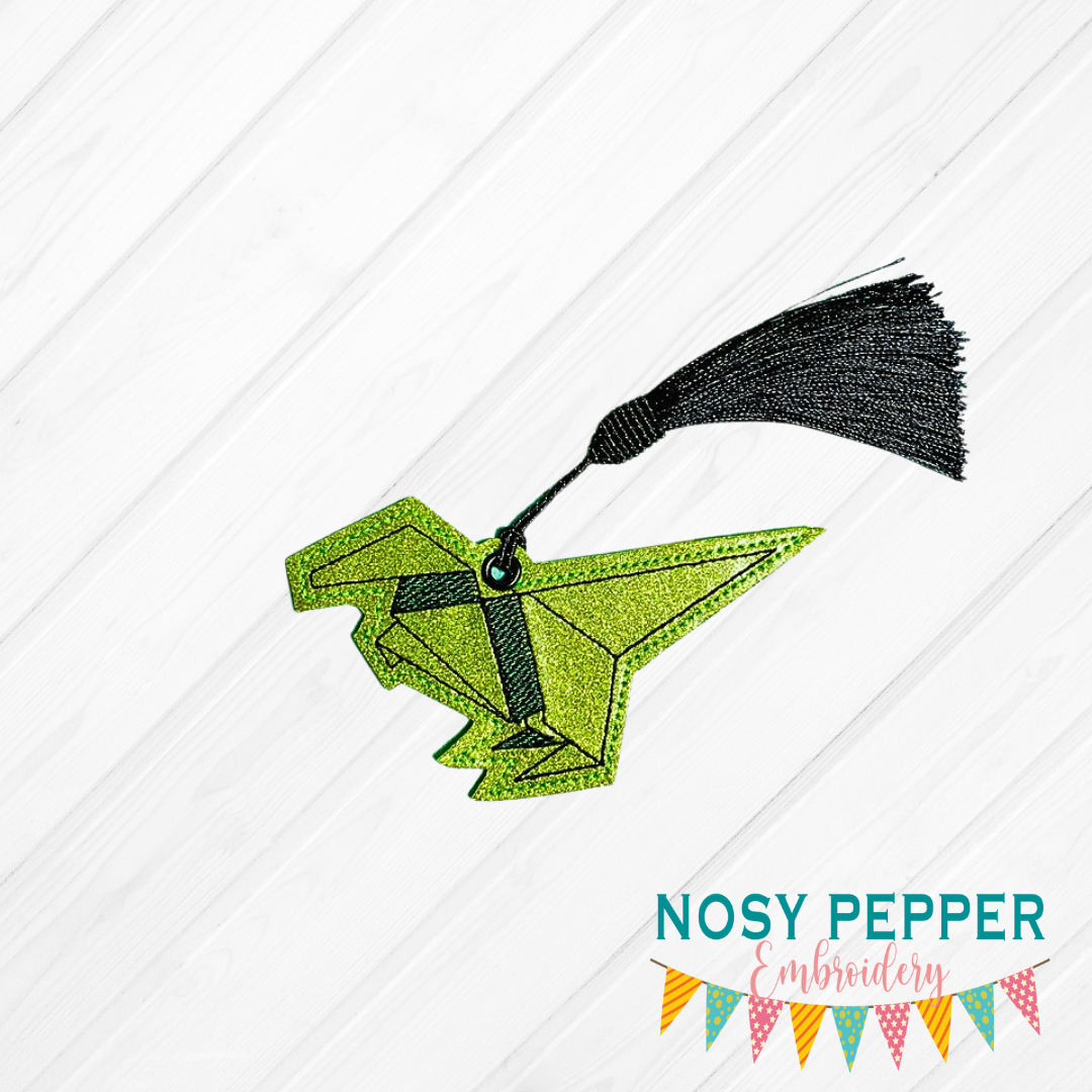 Origami Raptor Bookmark/bag tag/ornament 4x4 machine embroidery design ...