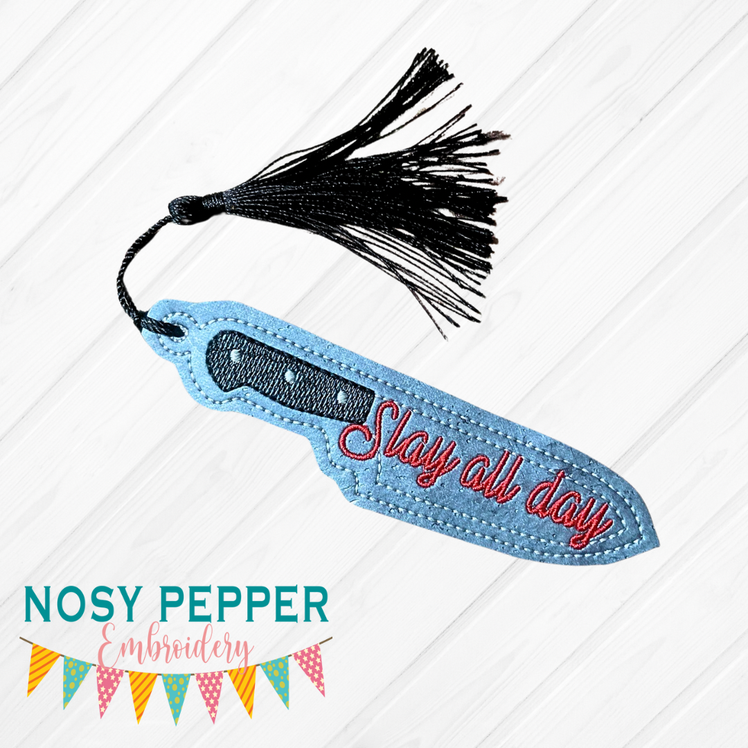 Slay All Day Bookmark/bag tag/ornament 4x4 machine embroidery design D ...