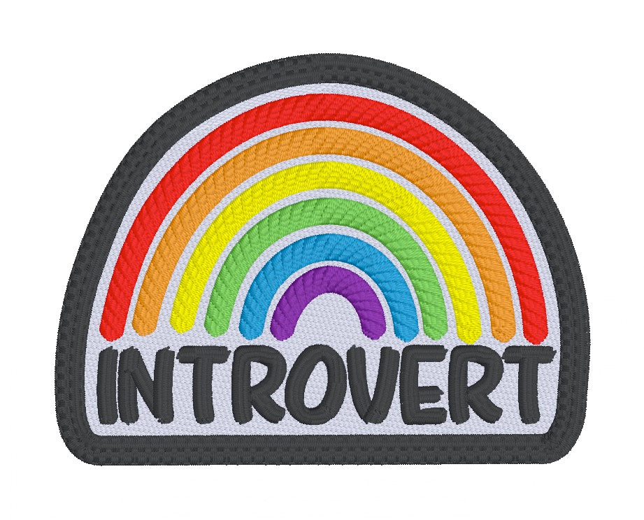 Introvert Patch (2 sizes included) machine embroidery design DIGITAL D ...