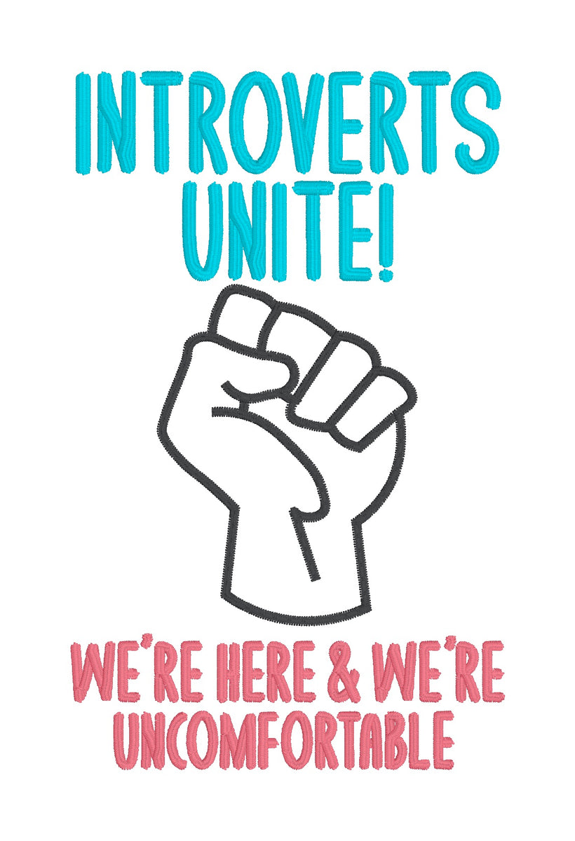 Introverts Unite machine embroidery design (4 sizes included) DIGITAL ...