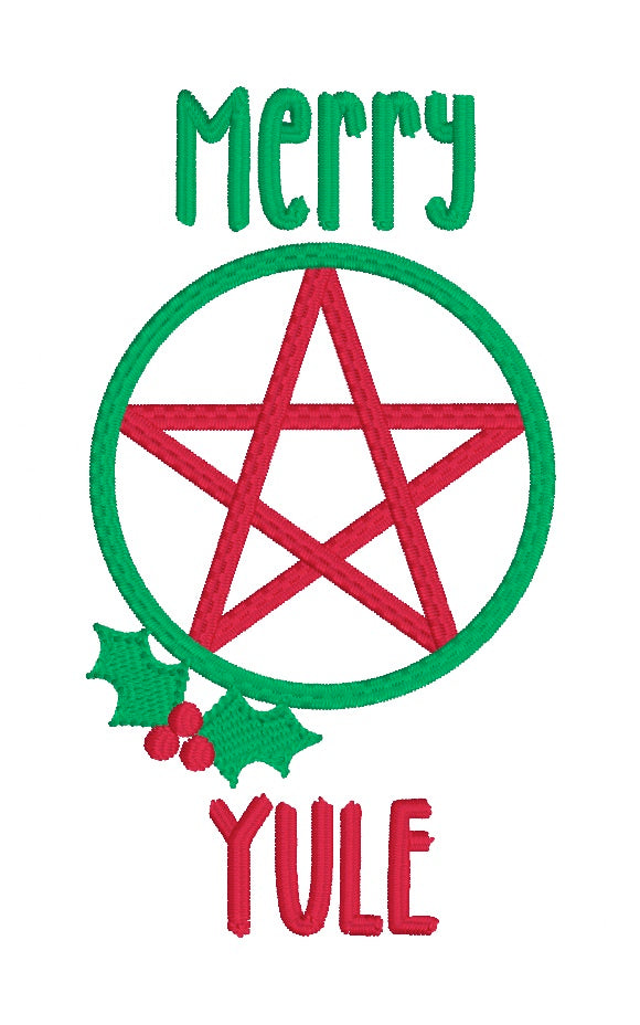 Merry Yule machine embroidery design (5 sizes included) DIGITAL DOWNLO ...