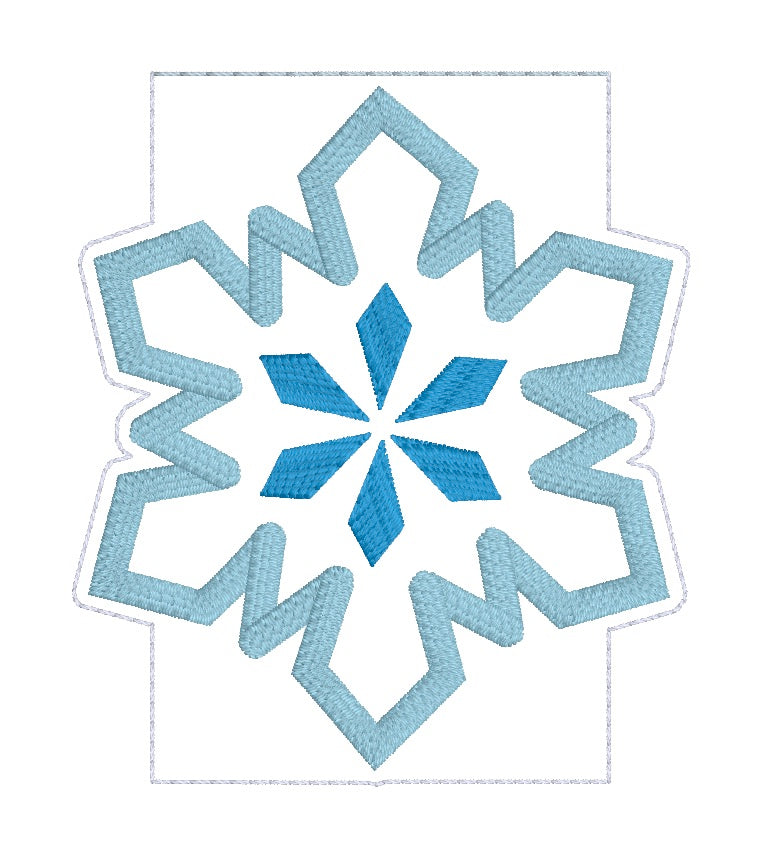 Snowflake Applique Card holder 4x4 machine embroidery design DIGITAL D ...