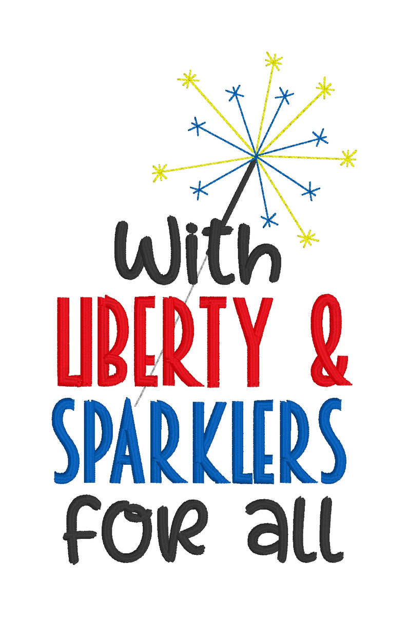 With Liberty & sparklers for all machine embroidery design (4sizes inc ...