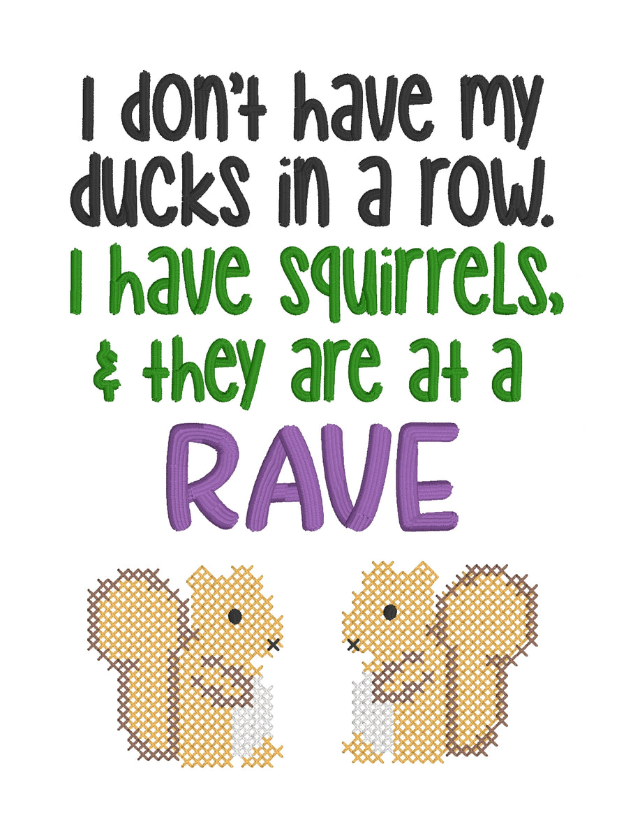 I have squirrels at a rave machine embroidery design (4 sizes included ...