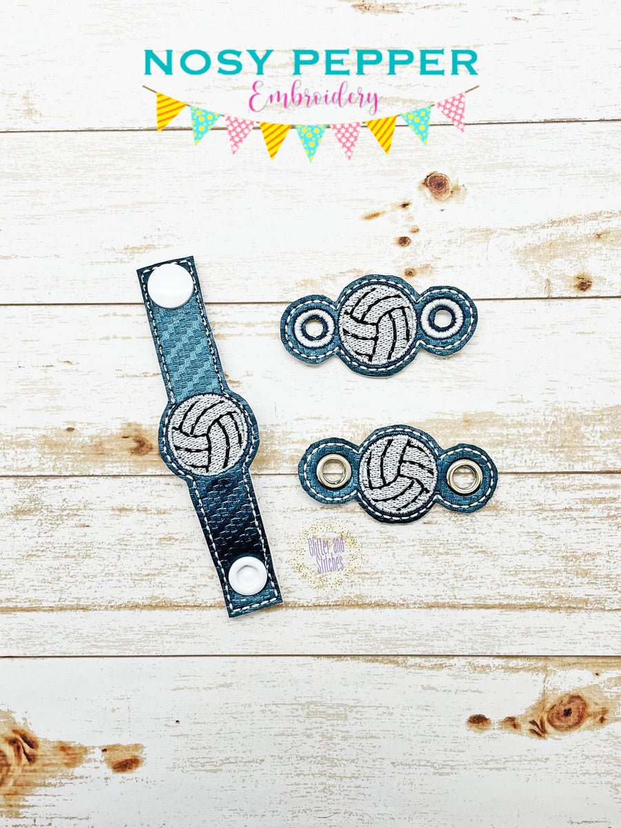 Volleyball Shoe Charm machine embroidery design (3 versions included ...